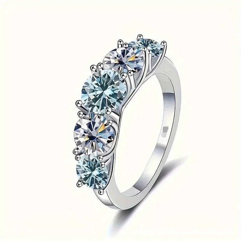 Lustrous Cascade Diamond 925 Silver/18K Gold Plated Ring - Timeless ...